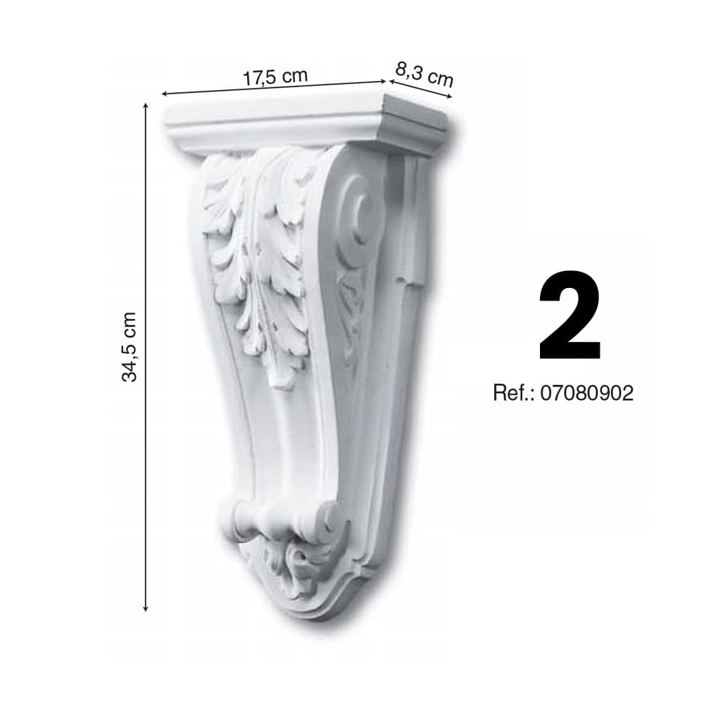 Ménsula decorativa de escayola grande, estilo clásico para interiores